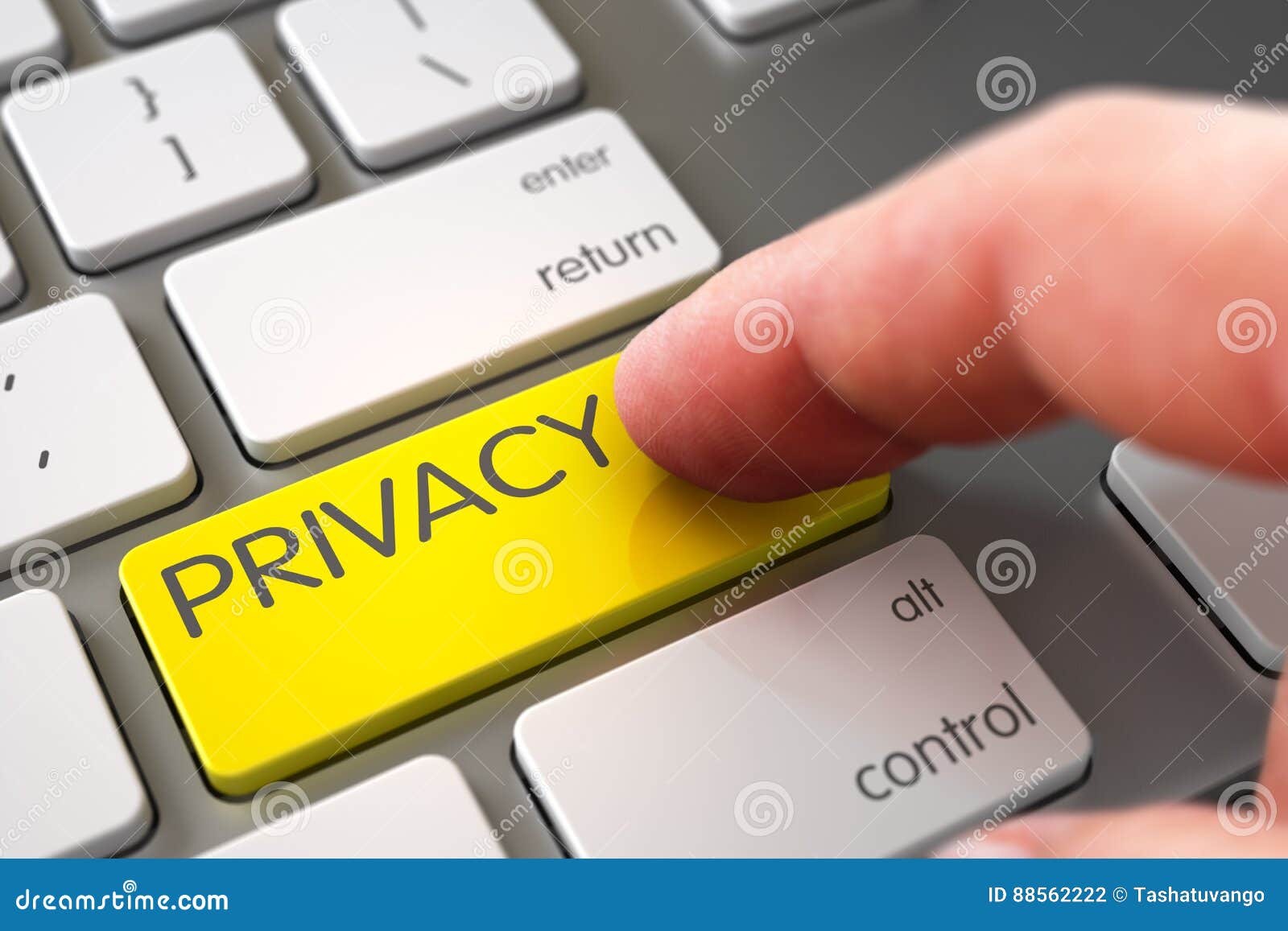 Privacy - Aluminum Keyboard Concept. 3d. Stock Illustration ...