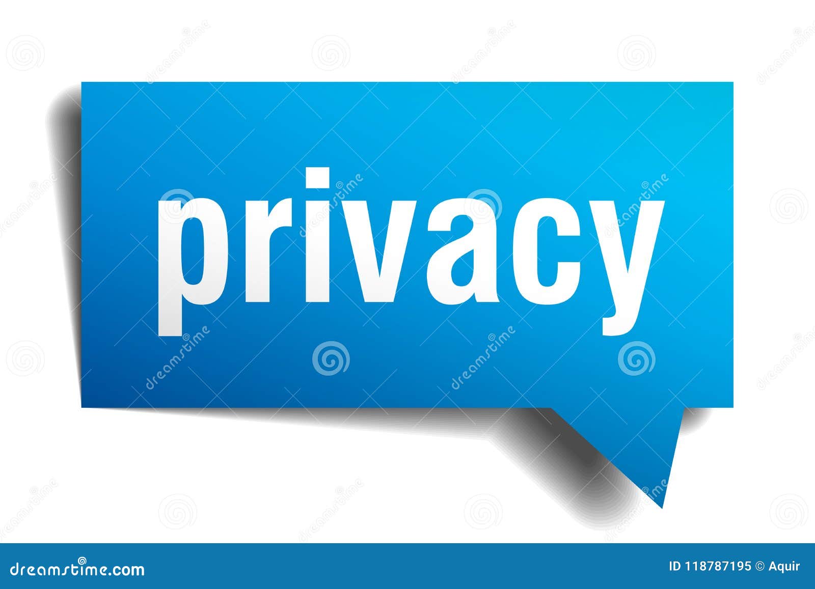 Privacy Blue 3d Speech Bubble Stock Vector - Illustration of button ...