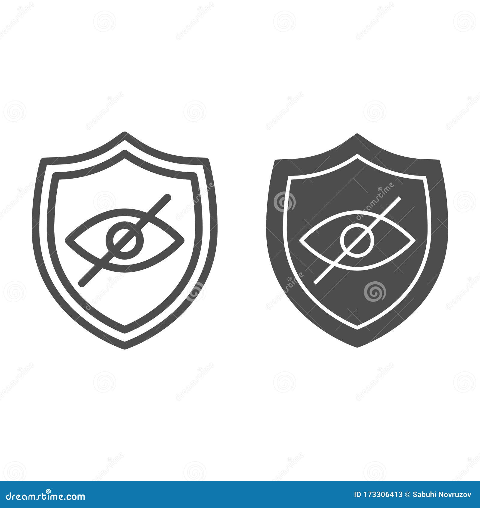 Privacy Browser Emblem Line and Solid Icon. Secure Protection Web ...