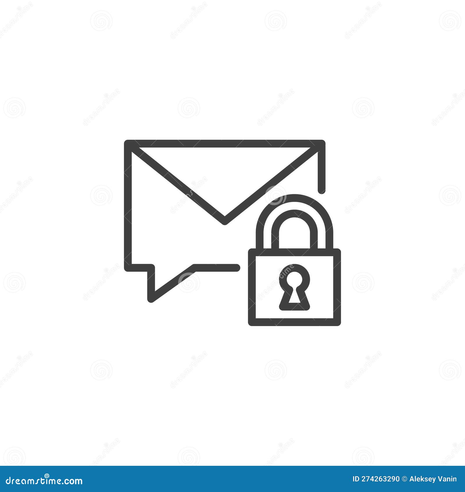 Privacy Communication Line Icon Stock Vector - Illustration of ...