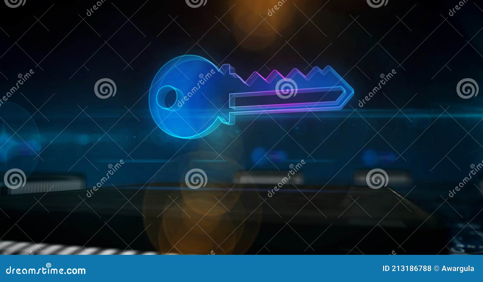 Cyber Security Key Symbol 3d Illustration Stock Illustration ...