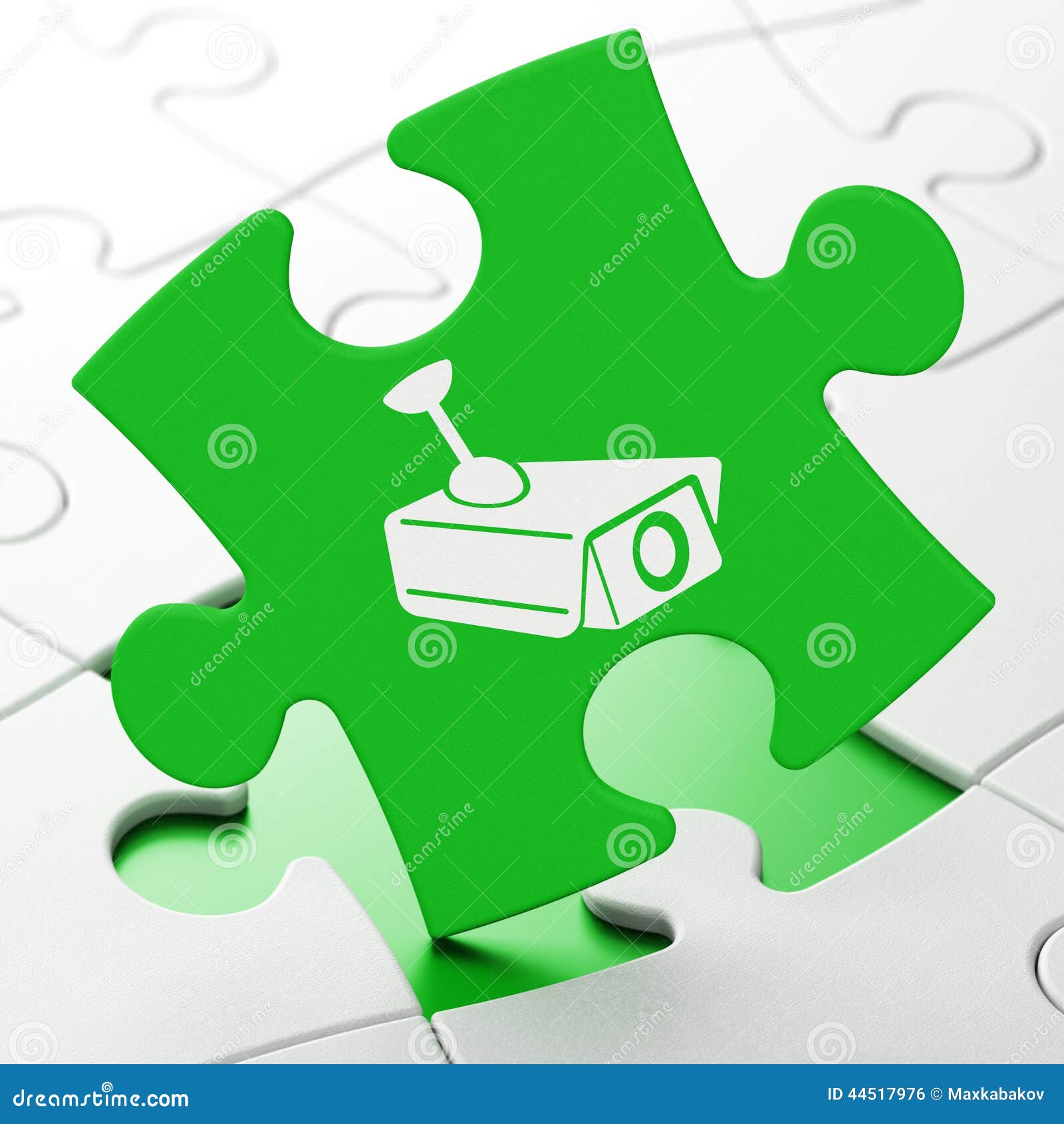 Privacy Concept: Cctv Camera on Puzzle Background Stock Illustration ...