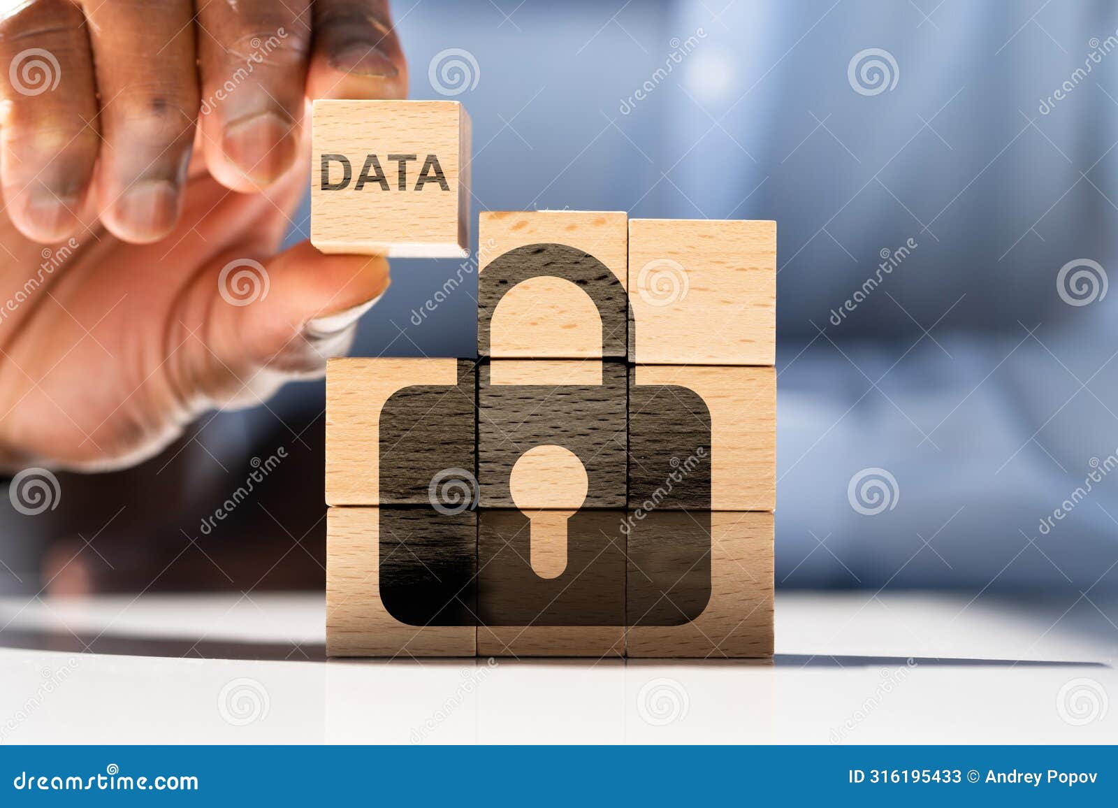 Privacy Concept: Data Breach Protection Blocks Stock Image - Image of ...