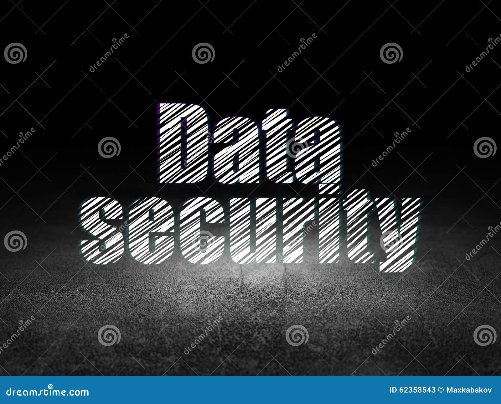 Privacy Concept: Data Security in Grunge Dark Room Stock Illustration ...