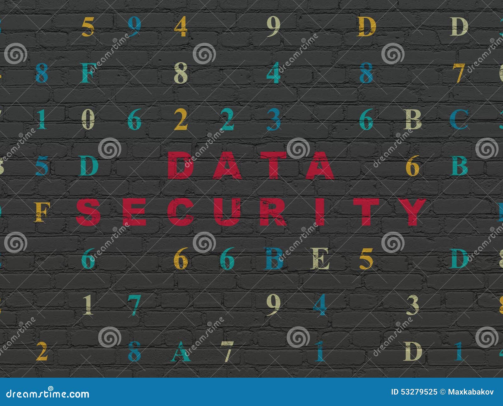 Privacy Concept: Data Security on Wall Background Stock Illustration ...