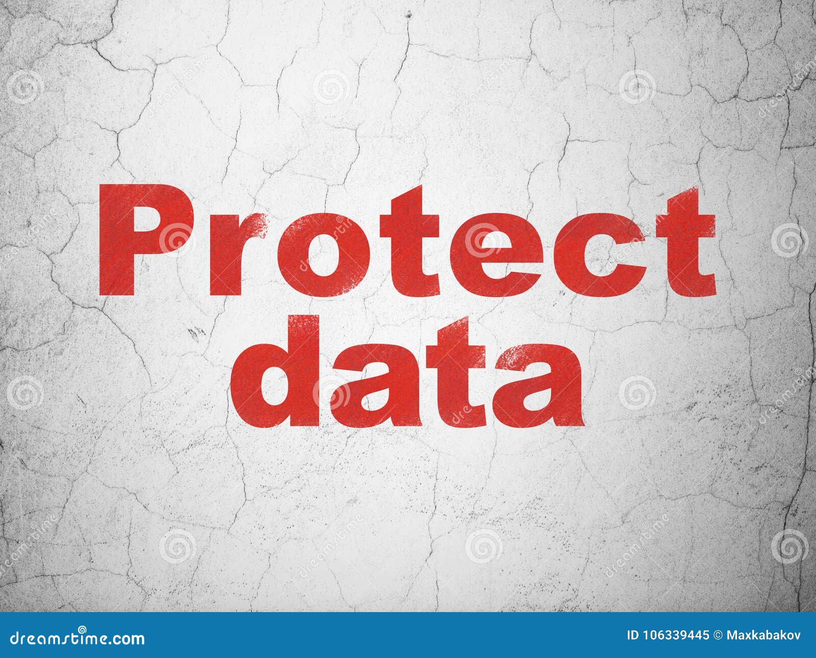 Privacy Concept: Protect Data on Wall Background Stock Illustration ...