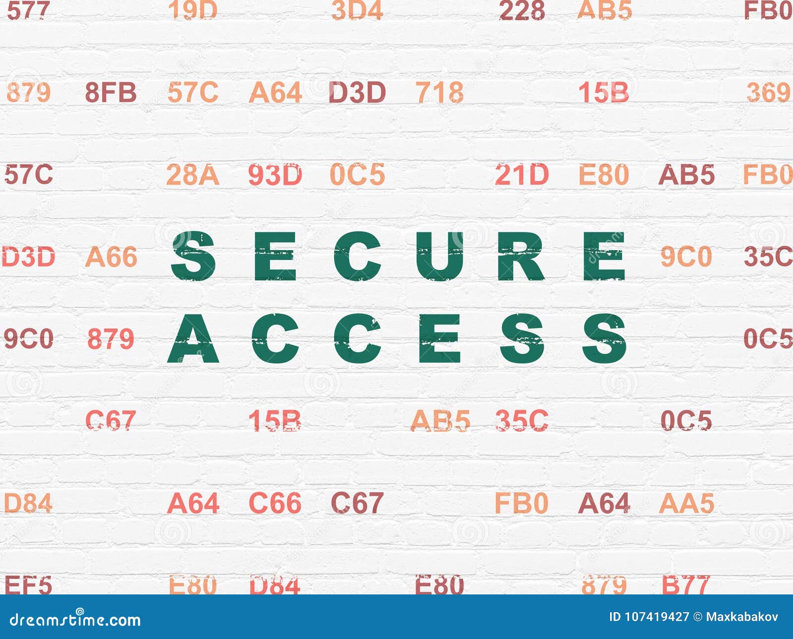 Privacy Concept: Secure Access on Wall Background Stock Illustration ...