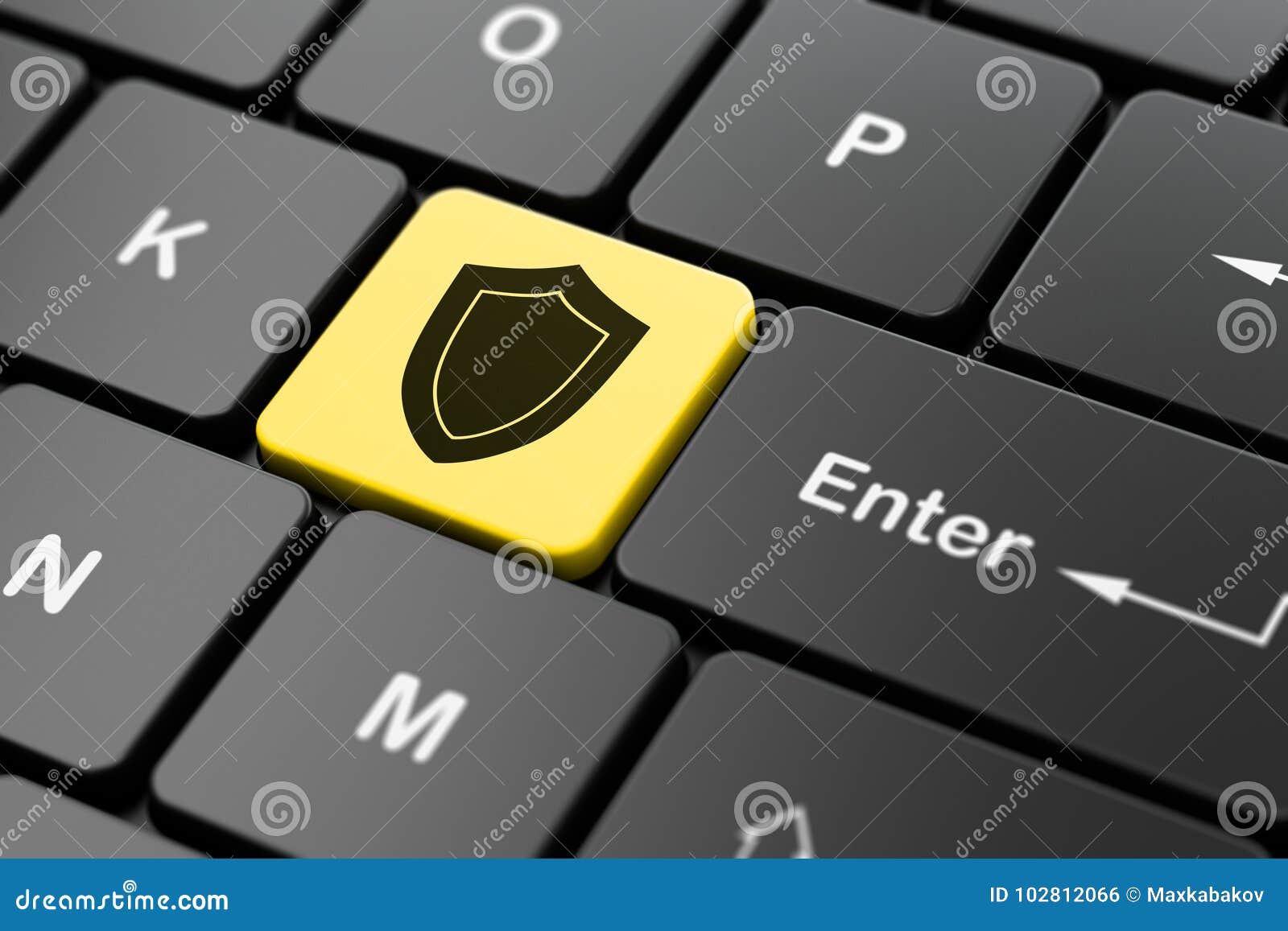 Privacy Concept: Shield on Computer Keyboard Background Stock ...