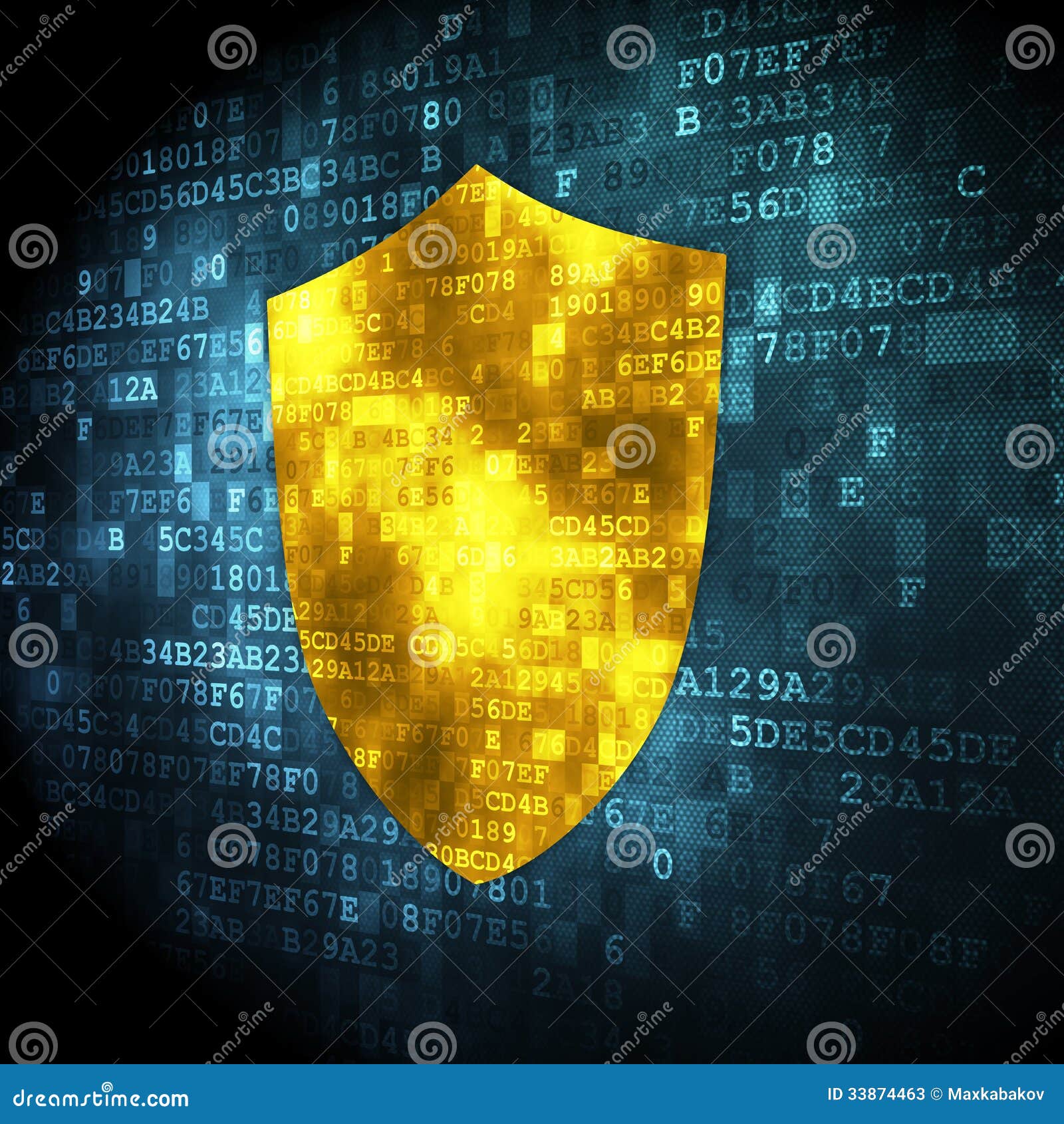 Privacy Concept: Shield on Digital Background Stock Illustration ...