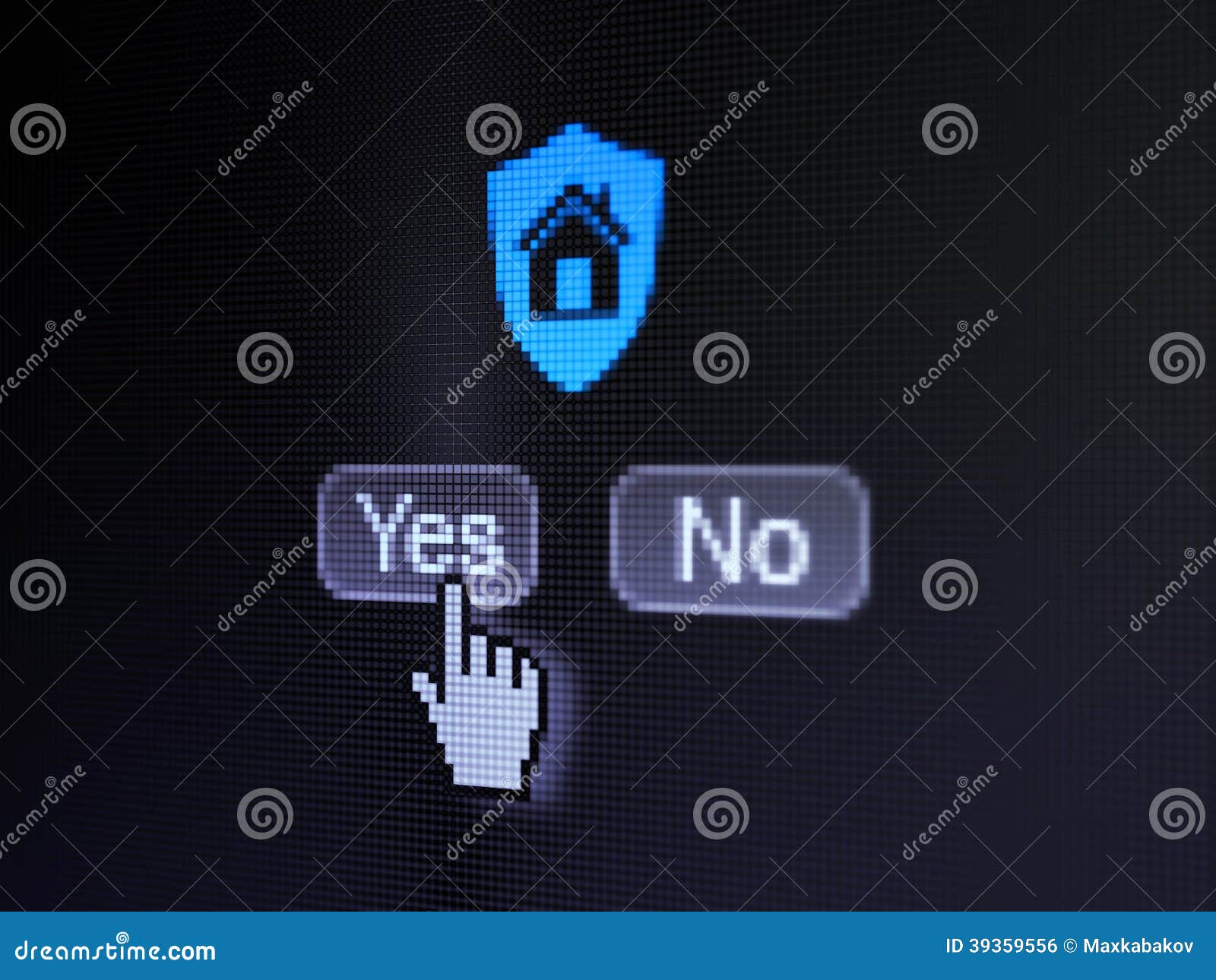 Privacy Concept: Shield on Digital Computer Screen Stock Photo - Image ...