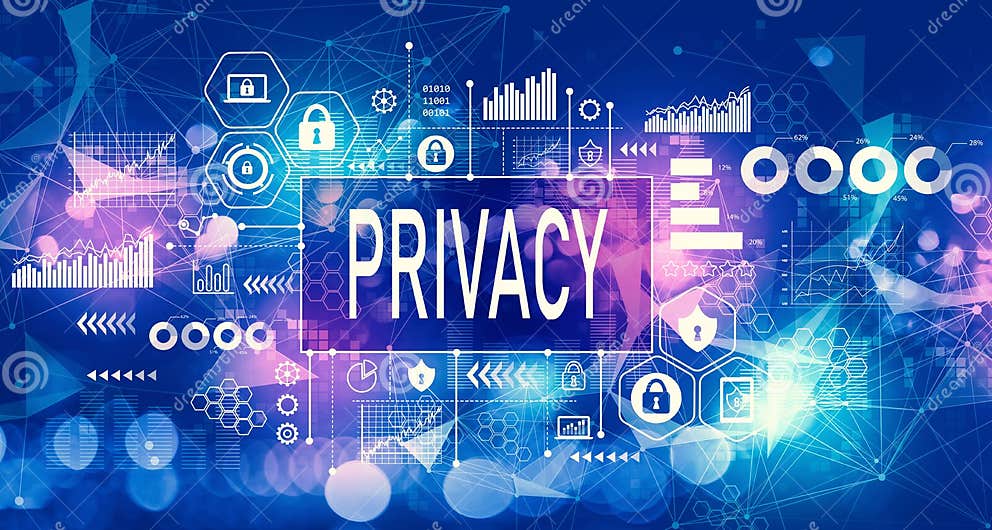 Privacy Concept with Technology Light Background Stock Image - Image of ...
