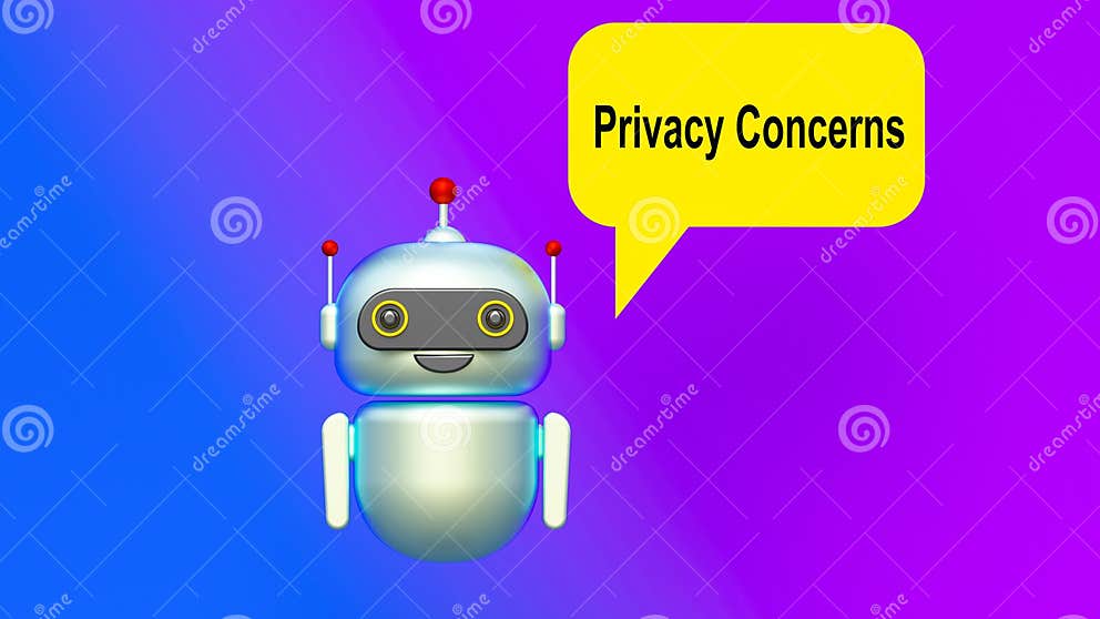 Privacy Concerns Text in Speech Bubble and Helpful 3d Artificial ...