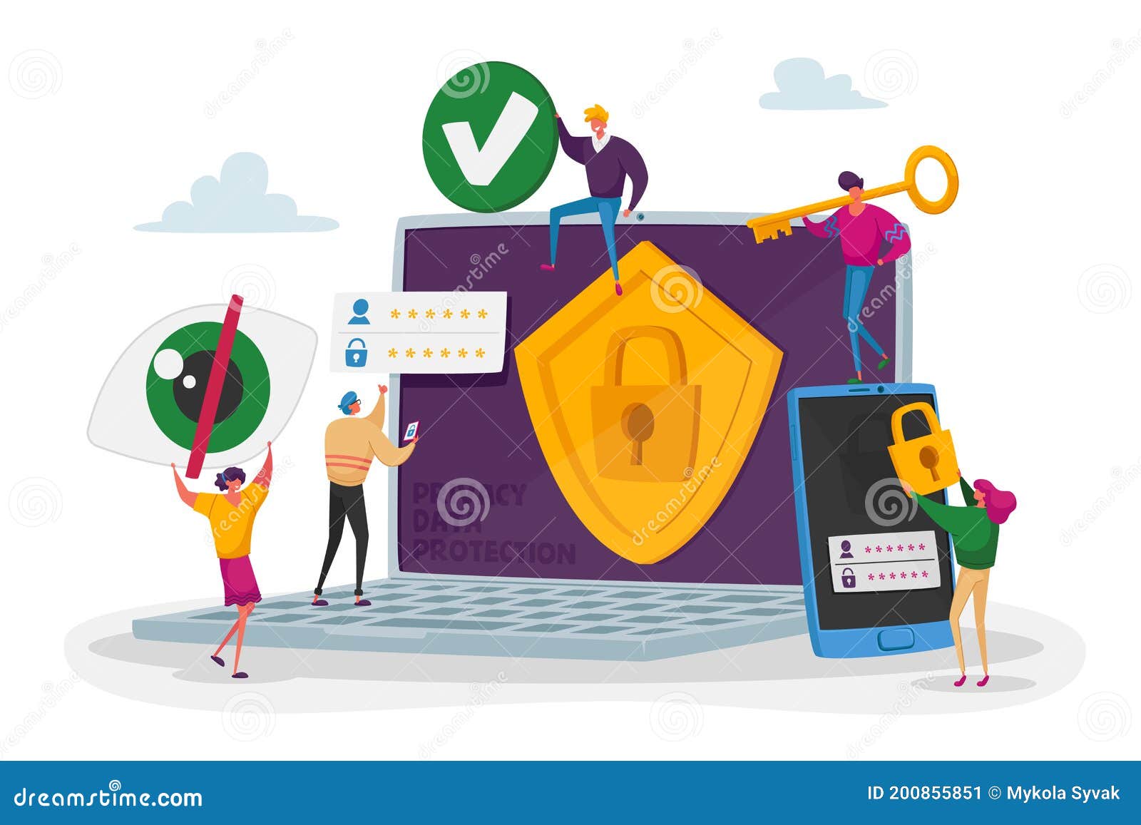 Privacy Data Protection in Internet, Virtual Private Network. Tiny ...