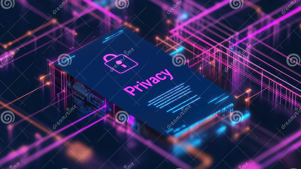Privacy Document with Lock Symbol in Digital Environment, Conveying ...