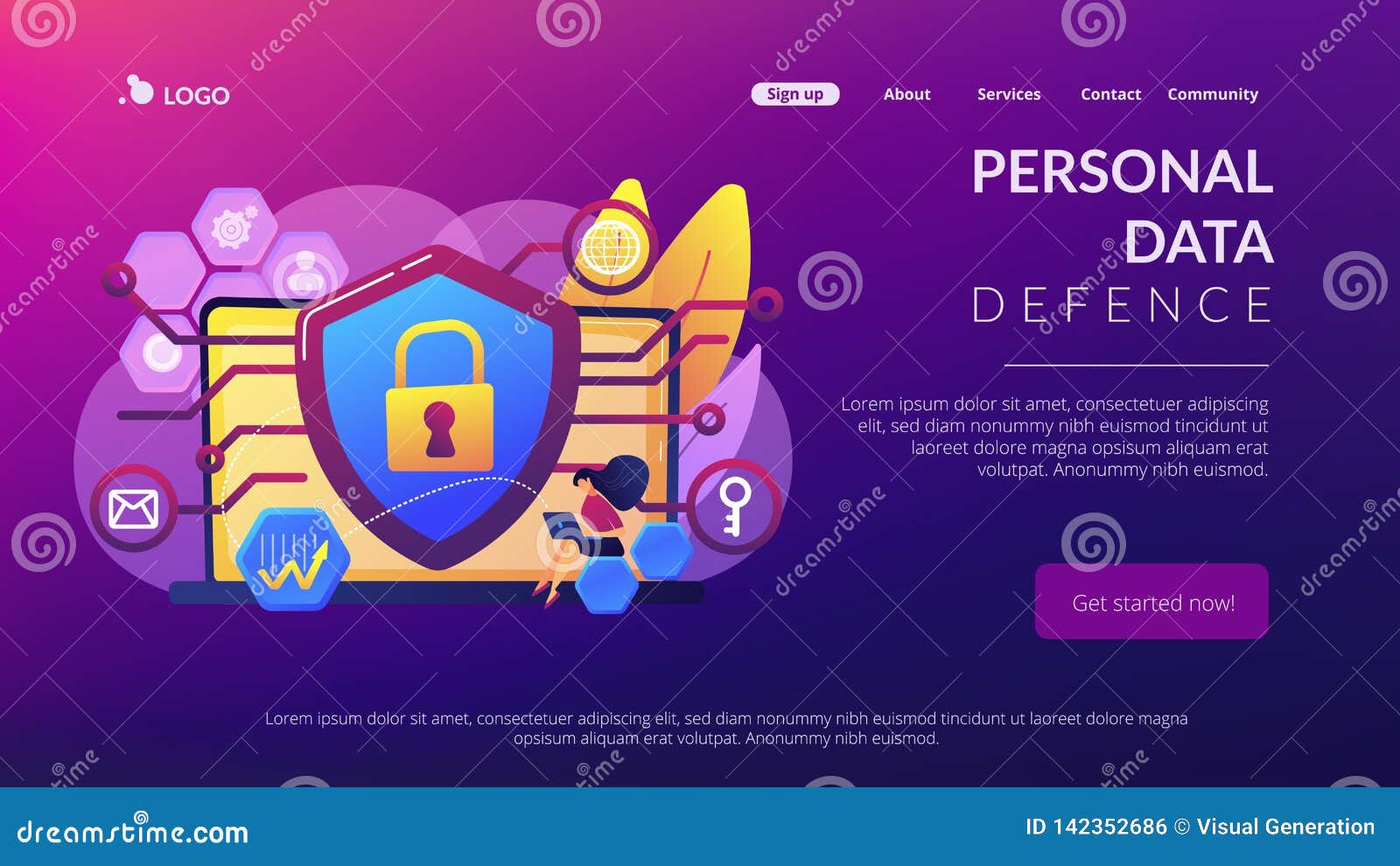 Privacy Engineering Concept Landing Page. Stock Vector - Illustration ...
