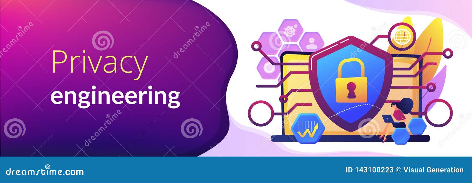 Privacy Engineering Concept Banner Header. Stock Vector - Illustration ...