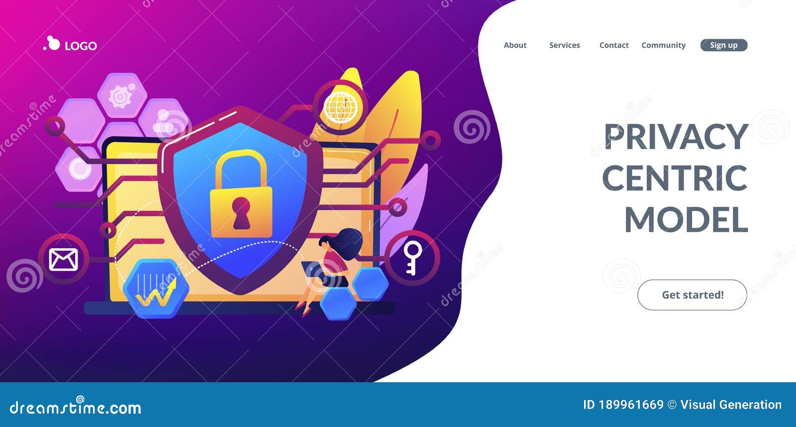 Privacy Engineering Concept Landing Page. Stock Vector - Illustration ...