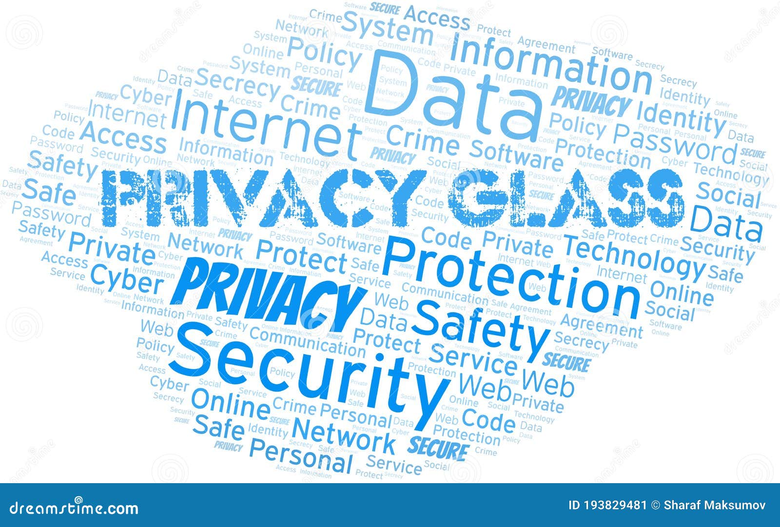 Privacy Glass Vector Word Cloud, Made with Text only. Stock Vector ...