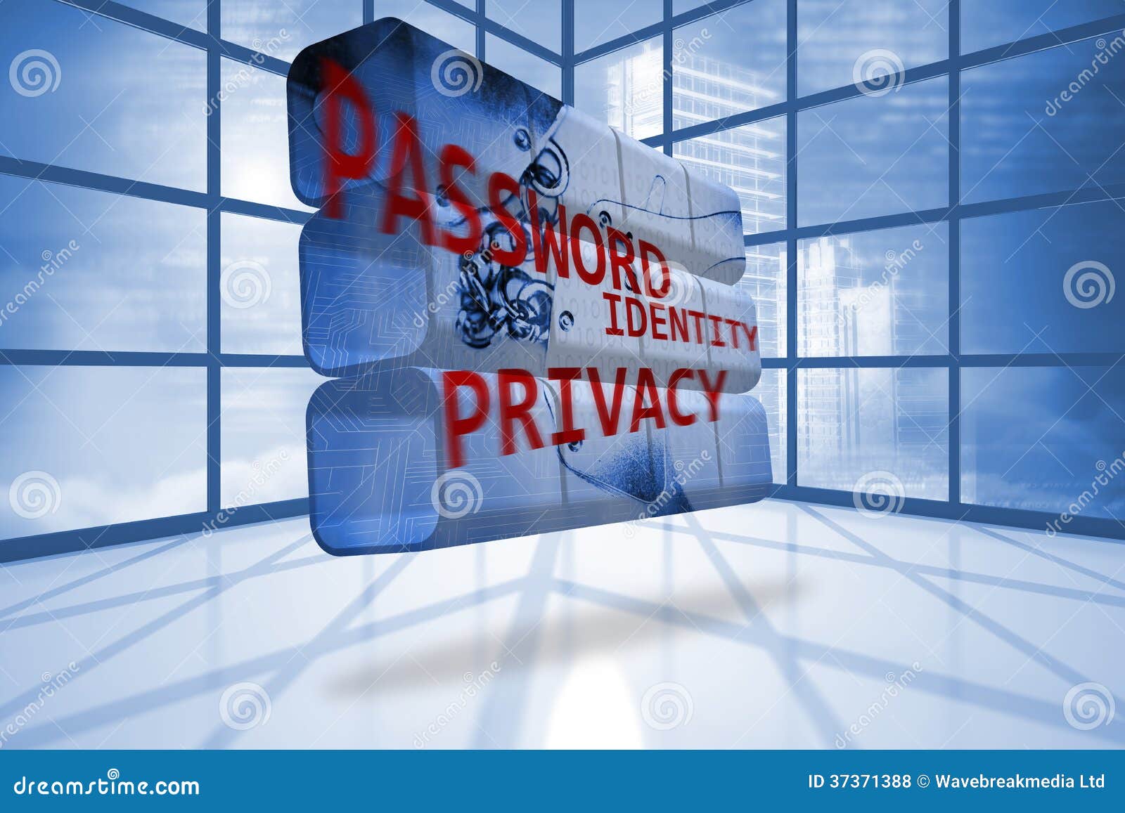Privacy Graphic on Abstract Screen Stock Illustration - Illustration of ...