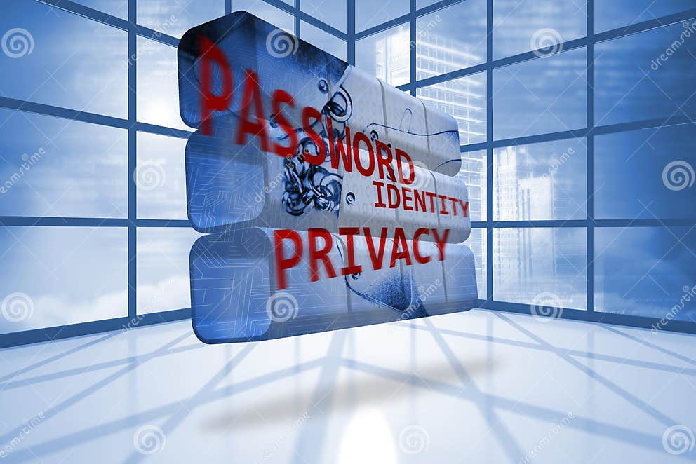 Privacy Graphic on Abstract Screen Stock Illustration - Illustration of ...