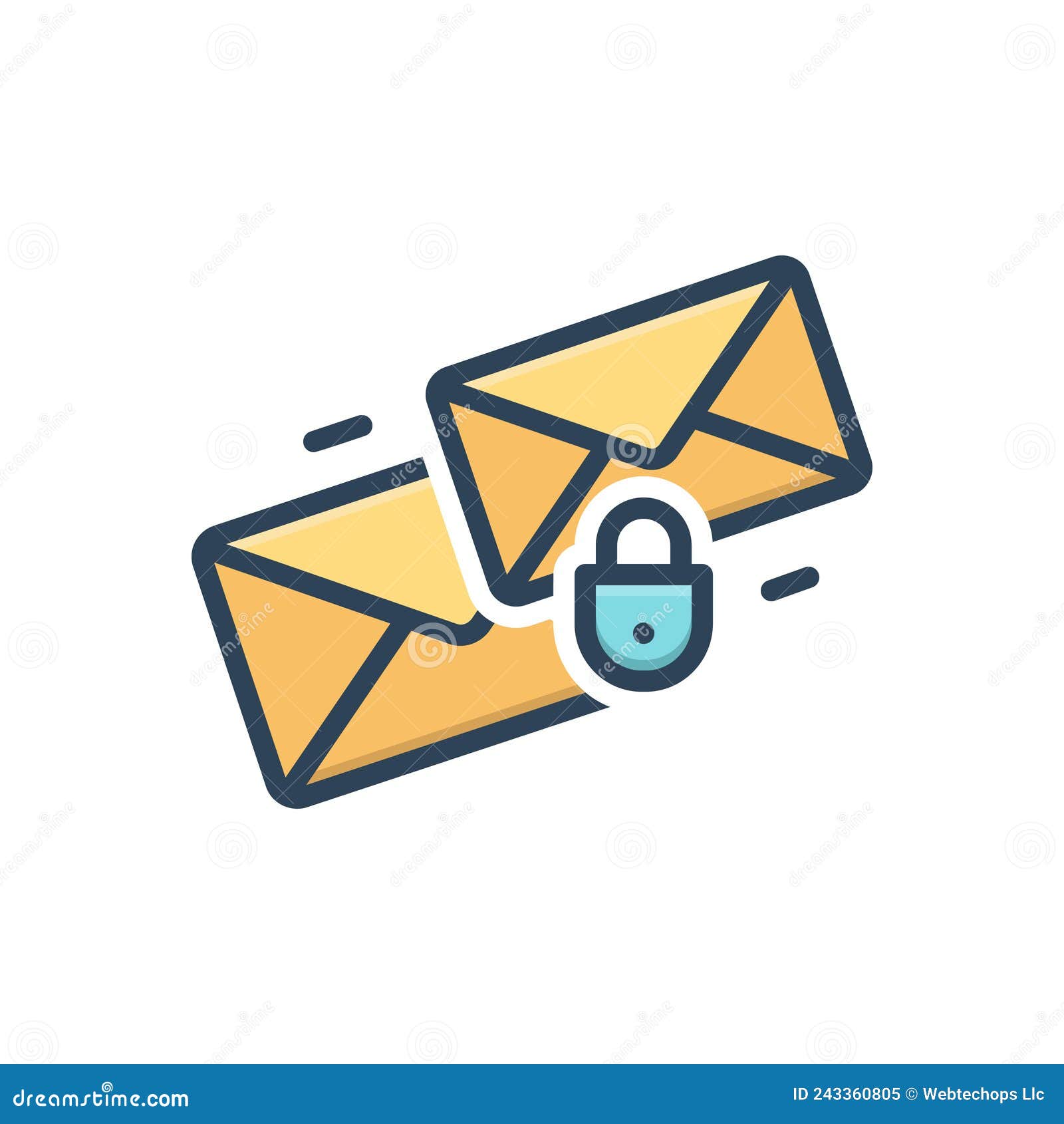 Color Illustration Icon for Privacy, Email and Message Stock Vector ...