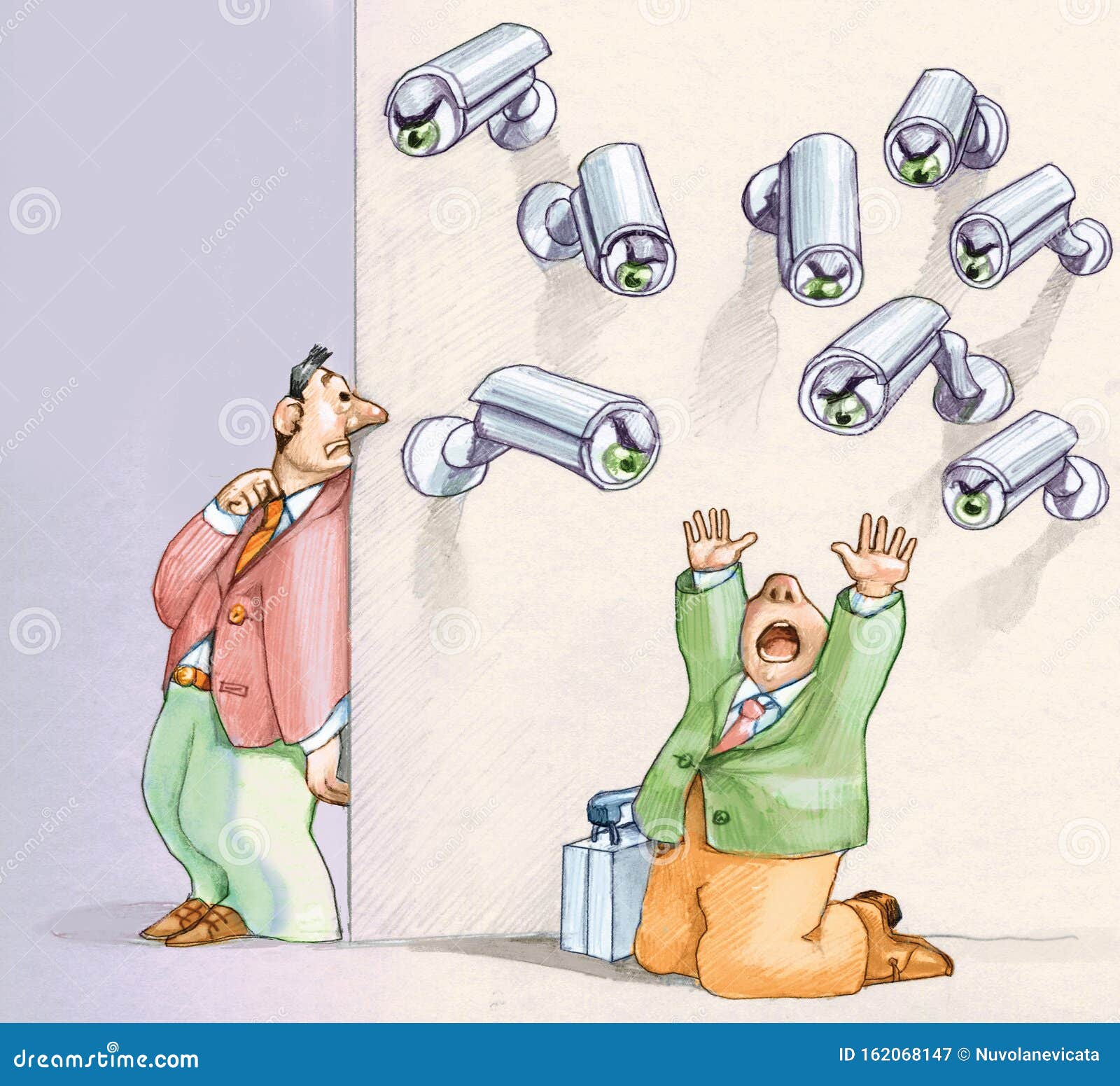 Privacy Impossible Humorous Draw Stock Illustration - Illustration of ...