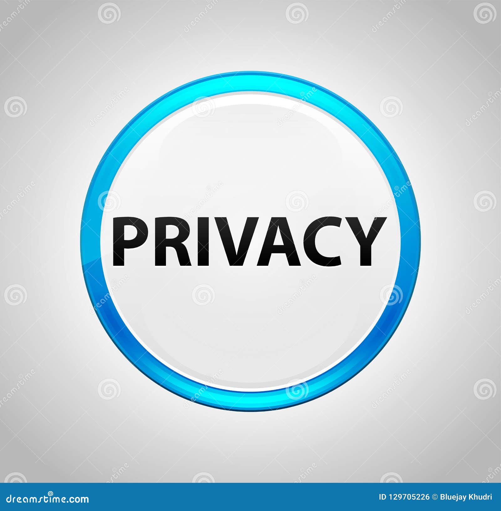 Privacy Round Blue Push Button Stock Illustration - Illustration of ...