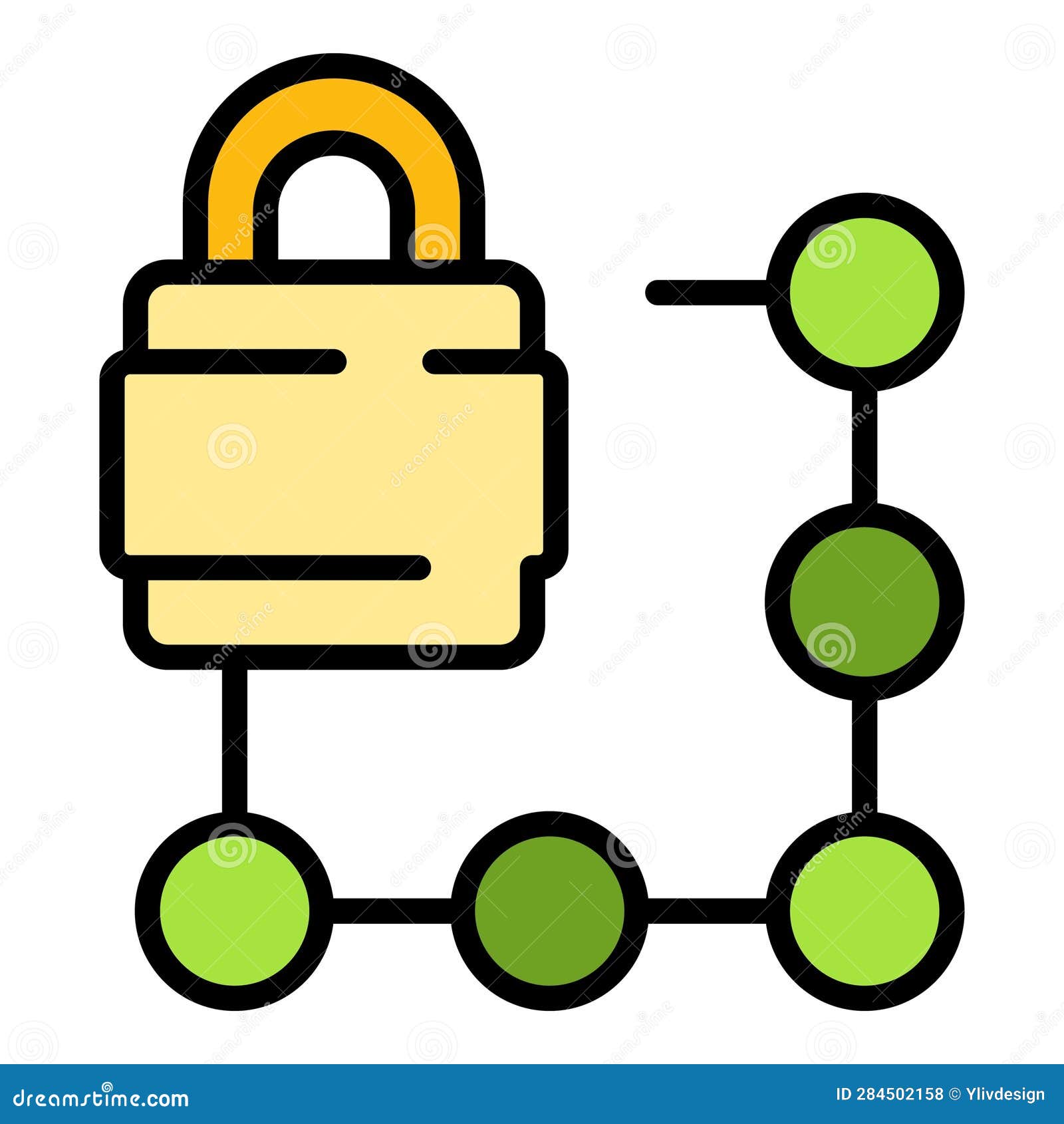 Privacy Lock Icon Vector Flat Stock Vector - Illustration of padlock ...