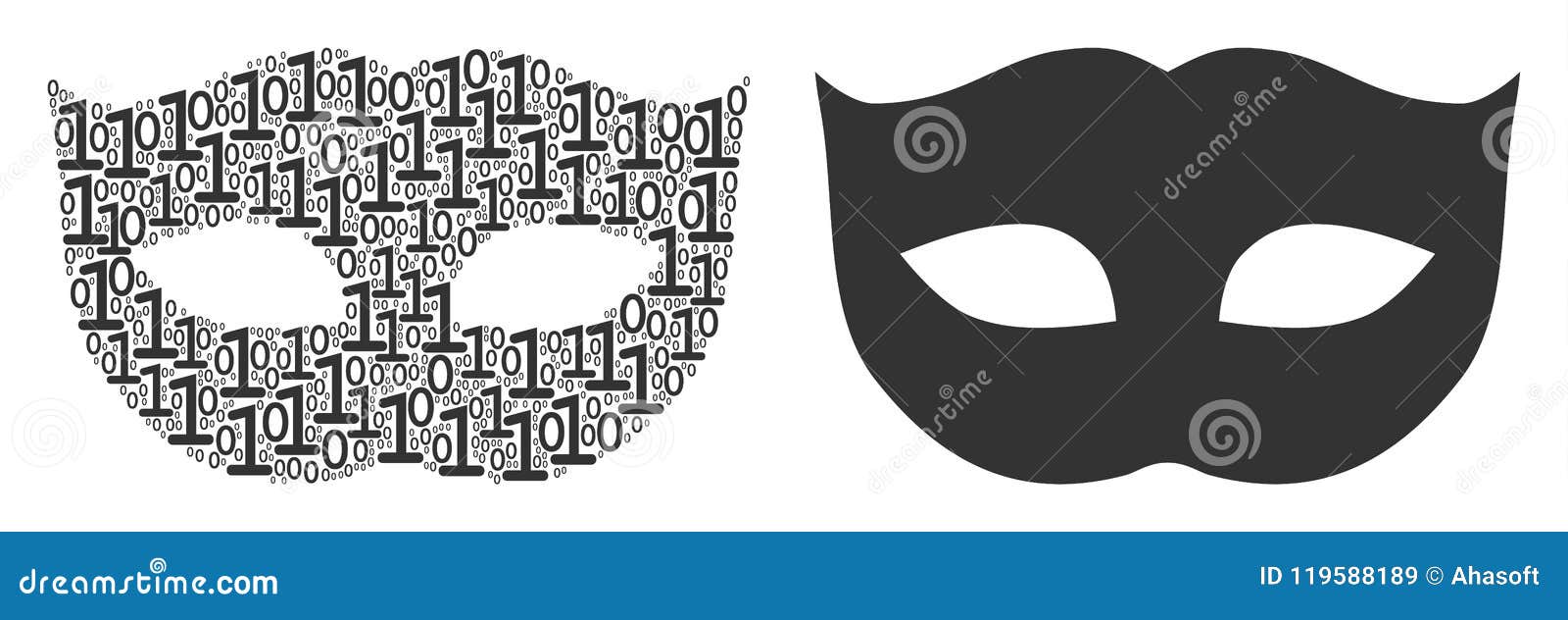 Privacy Mask Composition of Binary Digits Stock Vector - Illustration ...