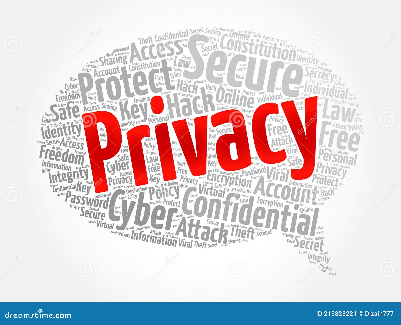 Privacy Message Bubble Word Cloud Collage, Concept Background Stock ...