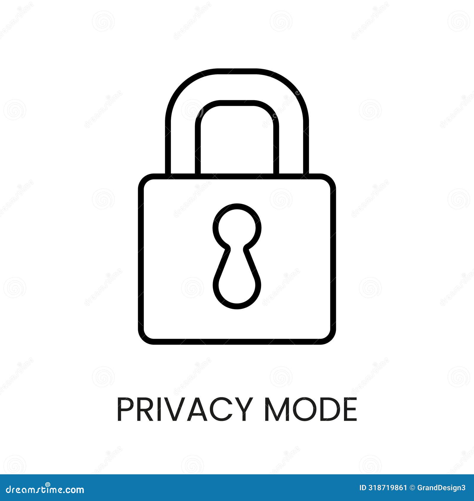 Privacy Mode Line Vector Icon with Editable Stroke for Placement on ...