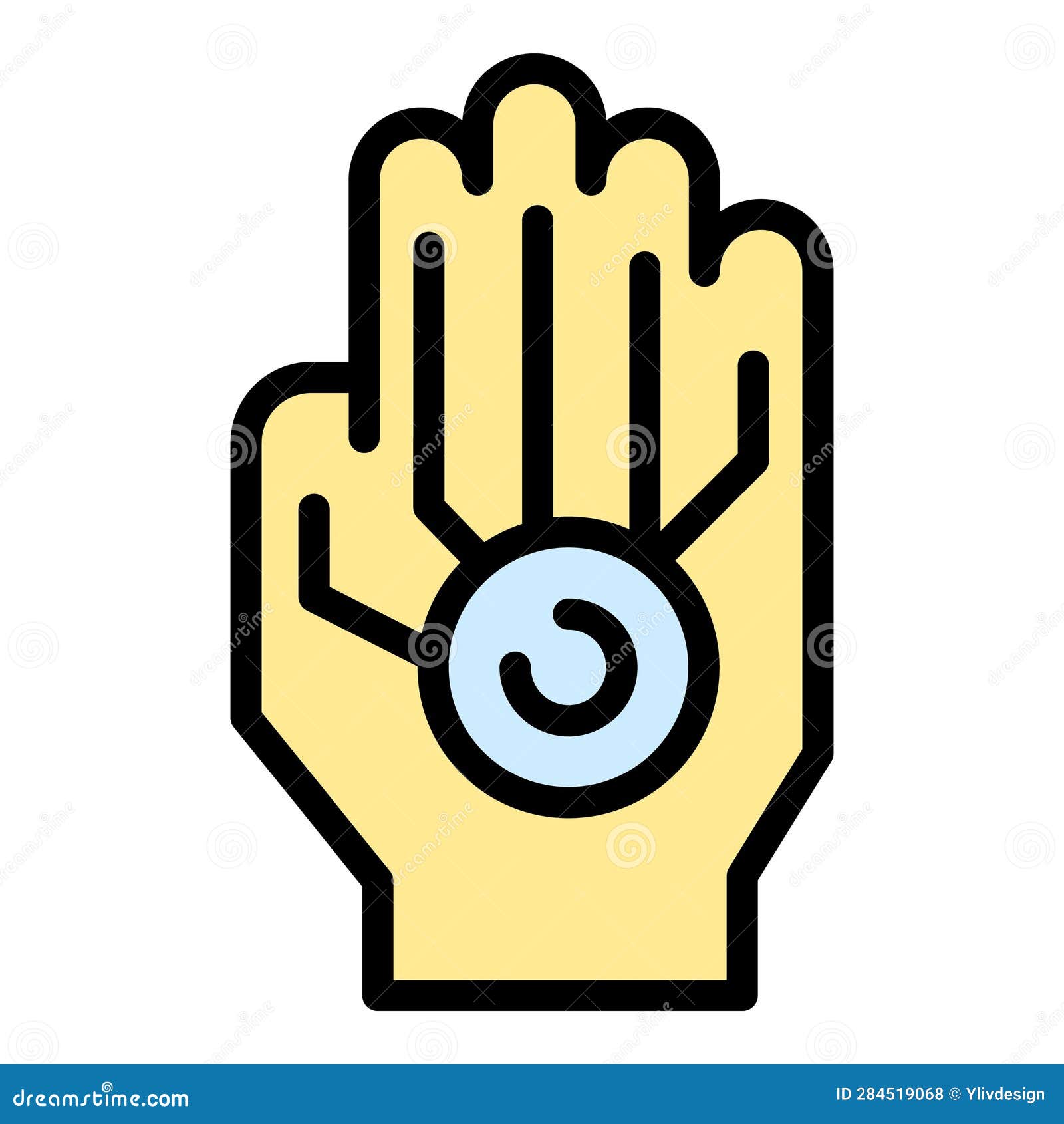 Palm Recognition Approved Thin Line Icon. Verification Palmprint System ... Palm Recognition Approved Thin Line Icon. Verification Palmprint System ...