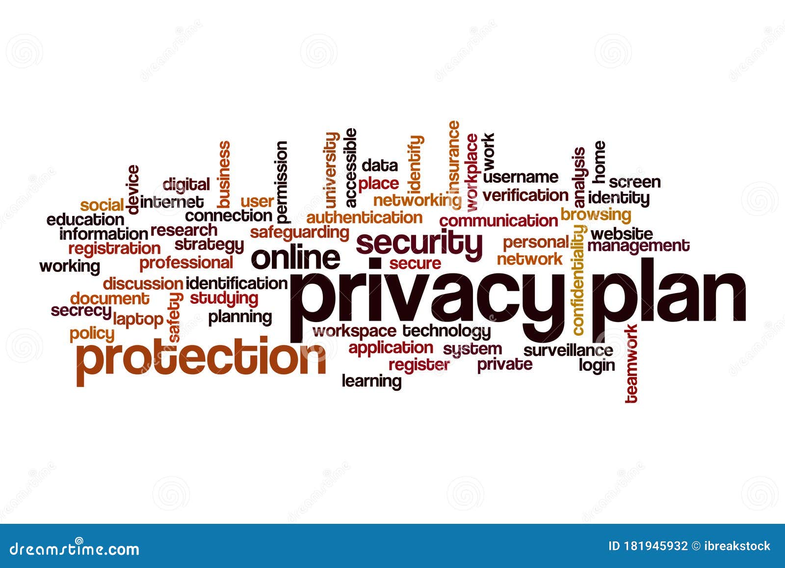 Privacy Plan Word Cloud Concept Stock Illustration - Illustration of ...