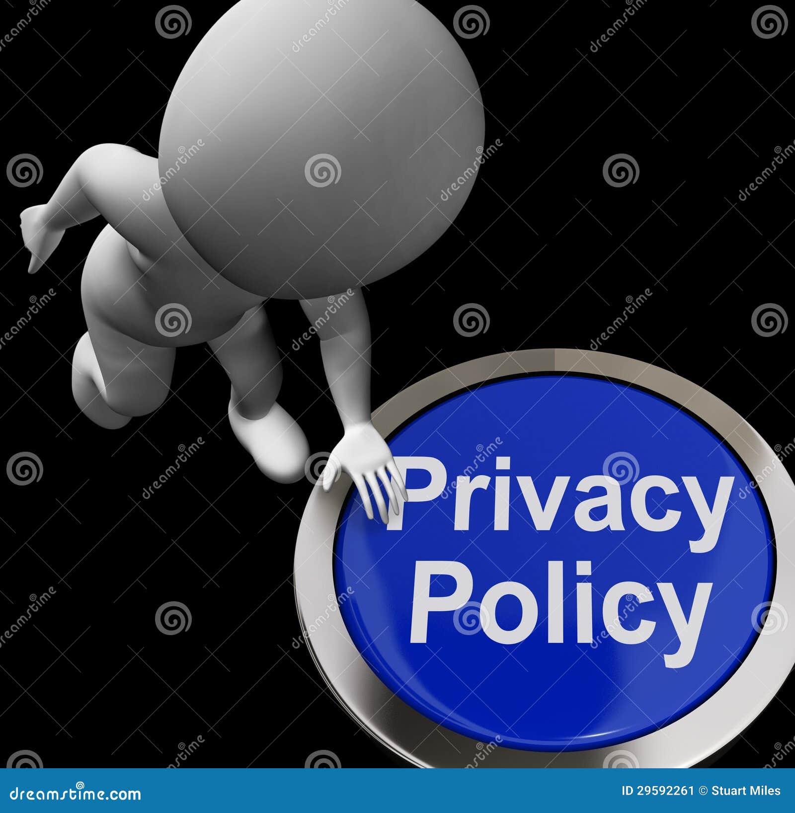Privacy Policy Button Shows the Company Data Stock Illustration ...