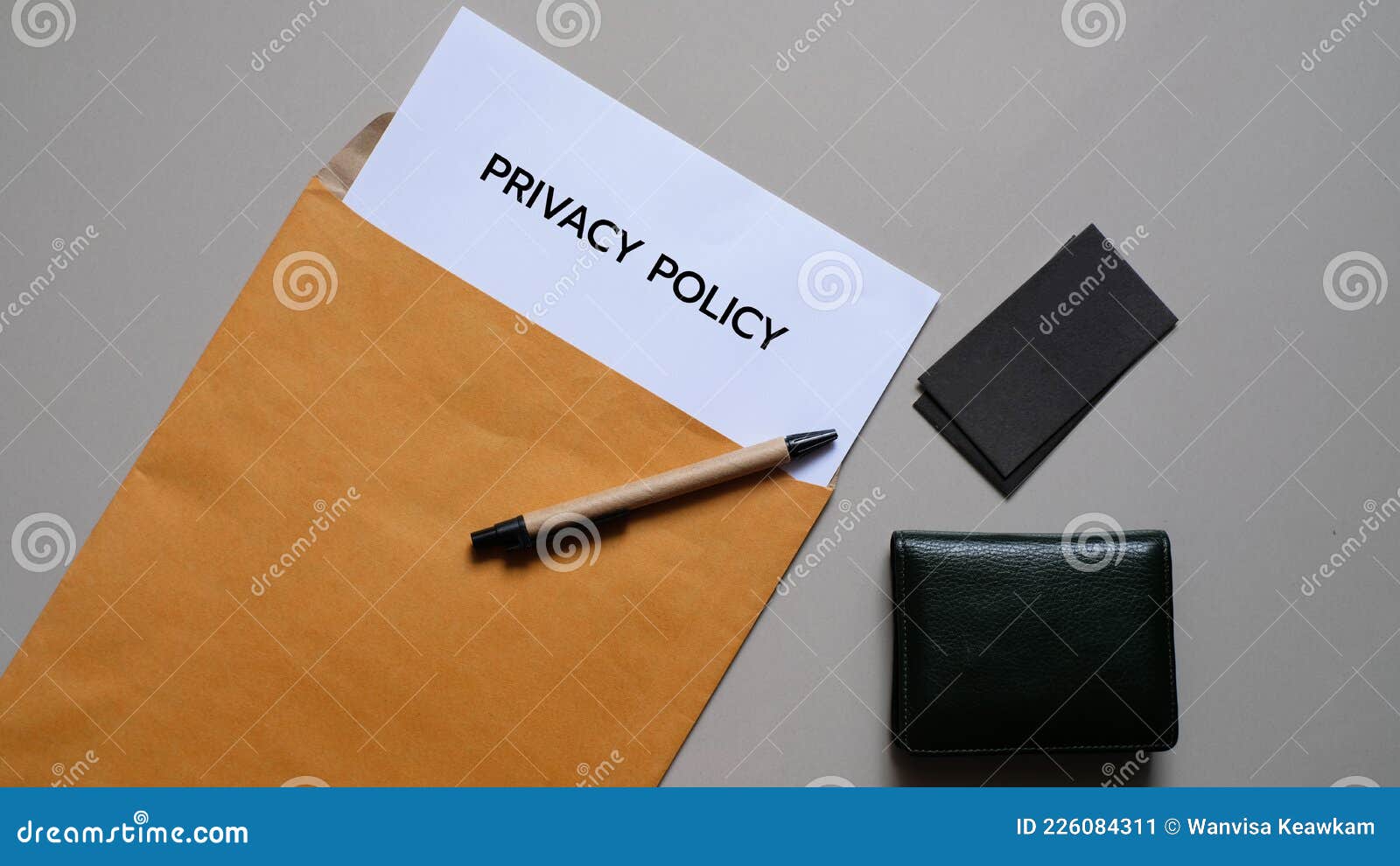 Privacy Policy Card in Envelope Stock Image - Image of envelope, hand ...