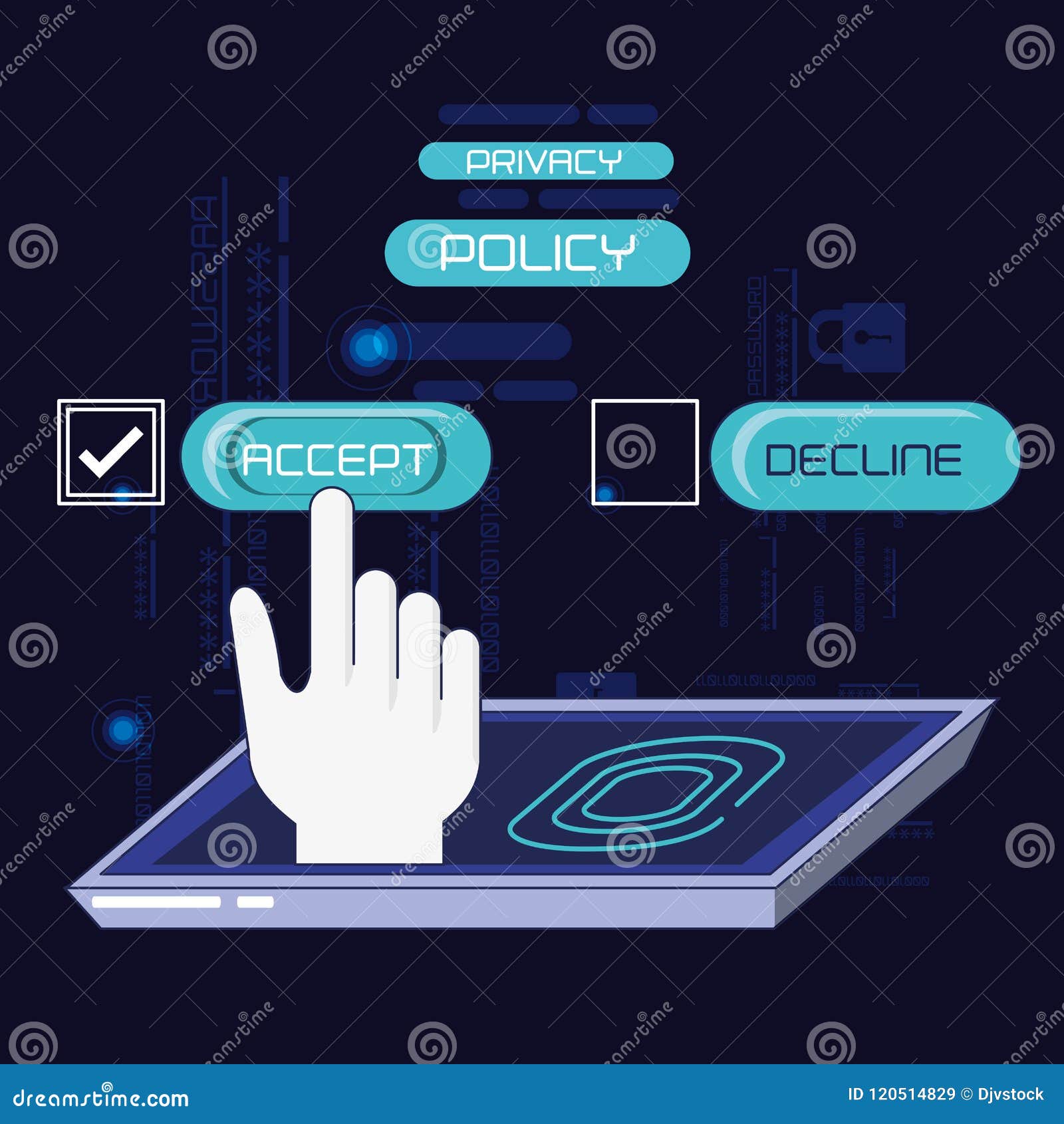 Privacy Policy Digital Security Stock Vector - Illustration of privacy ...