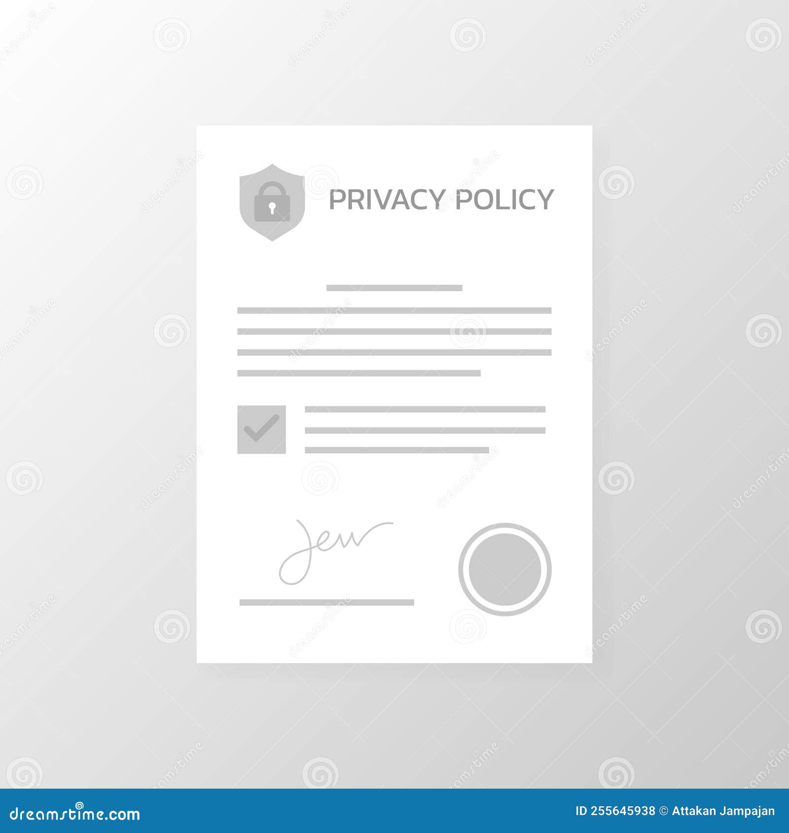 Privacy Policy Paper Form, Vector. Stock Vector - Illustration of agree ...