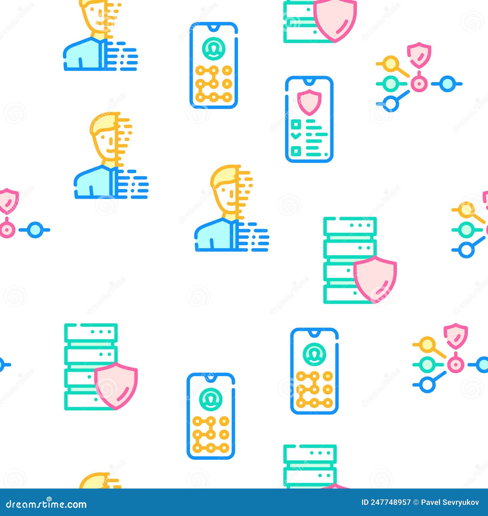 Privacy Policy Protect Vector Seamless Pattern Stock Vector ...