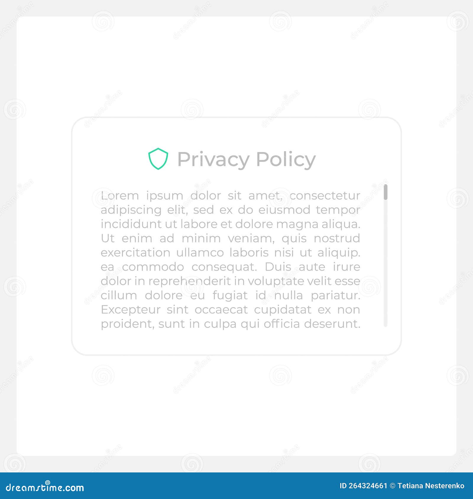 Privacy Policy UI Element Template Stock Vector - Illustration of ...