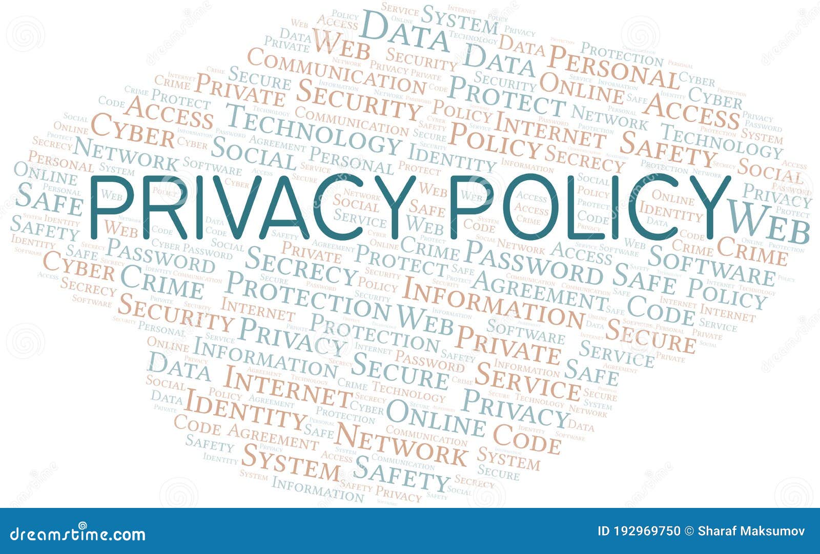 Privacy Policy Vector Word Cloud, Made with Text only. Stock Vector ...