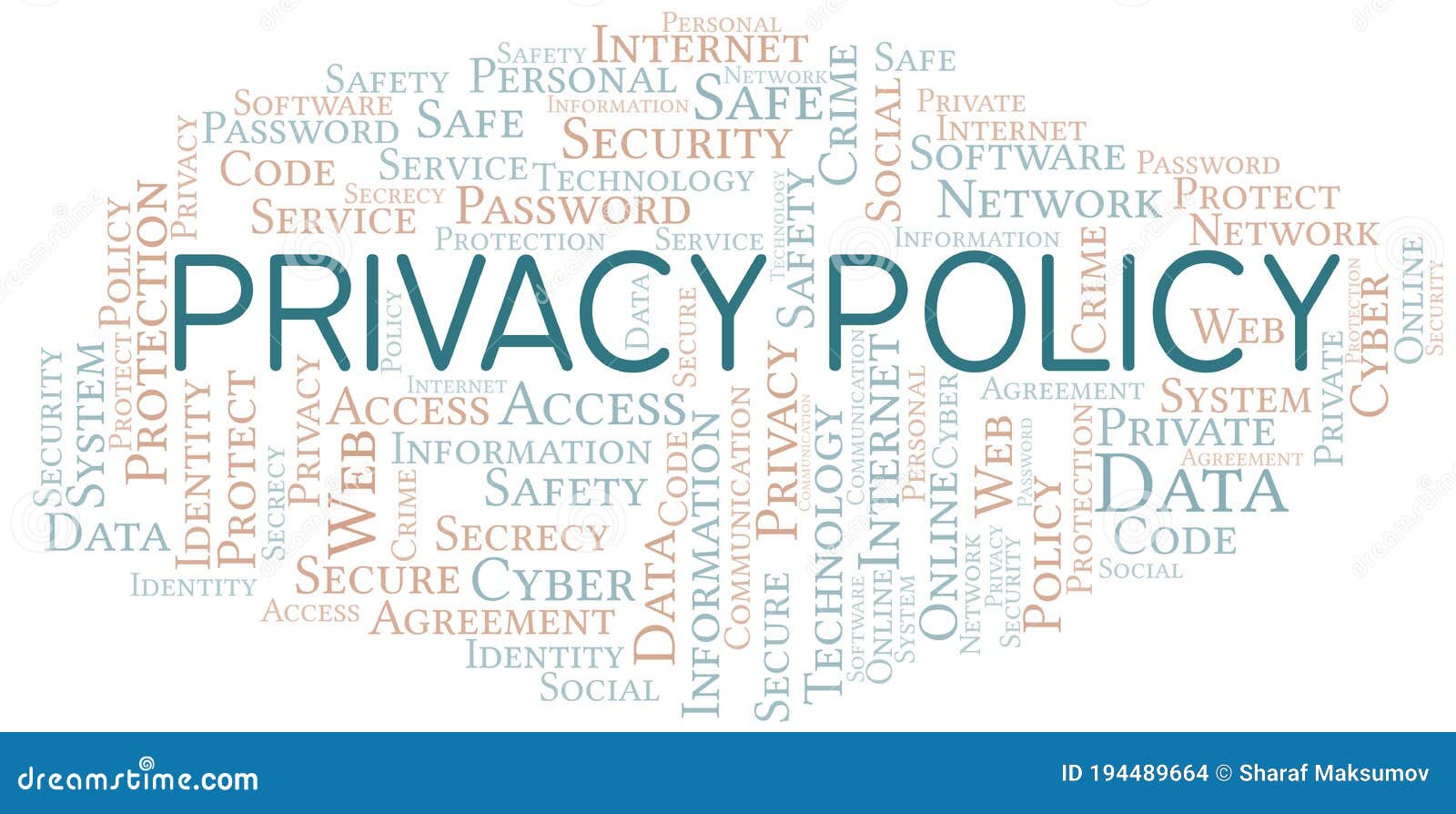 Privacy Policy Vector Word Cloud, Made with Text only. Stock ...