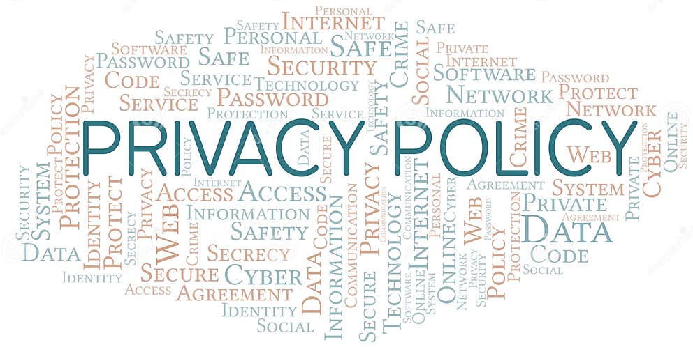 Privacy Policy Vector Word Cloud, Made with Text only. Stock ...