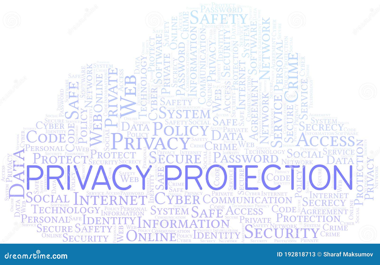 Privacy Protection Vector Word Cloud, Made with Text only. Stock Vector ...
