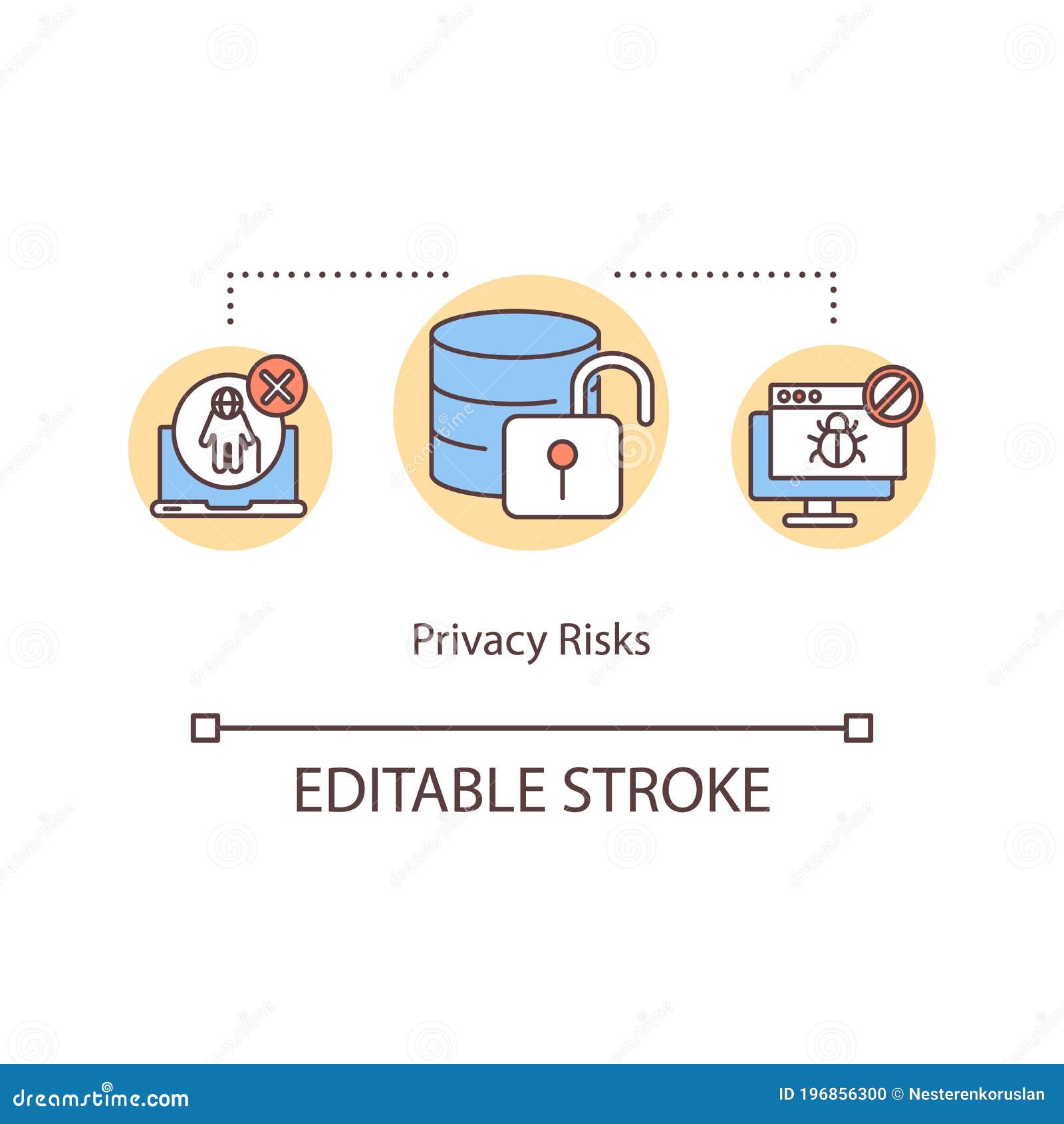Privacy risks concept icon stock vector. Illustration of access - 196856300