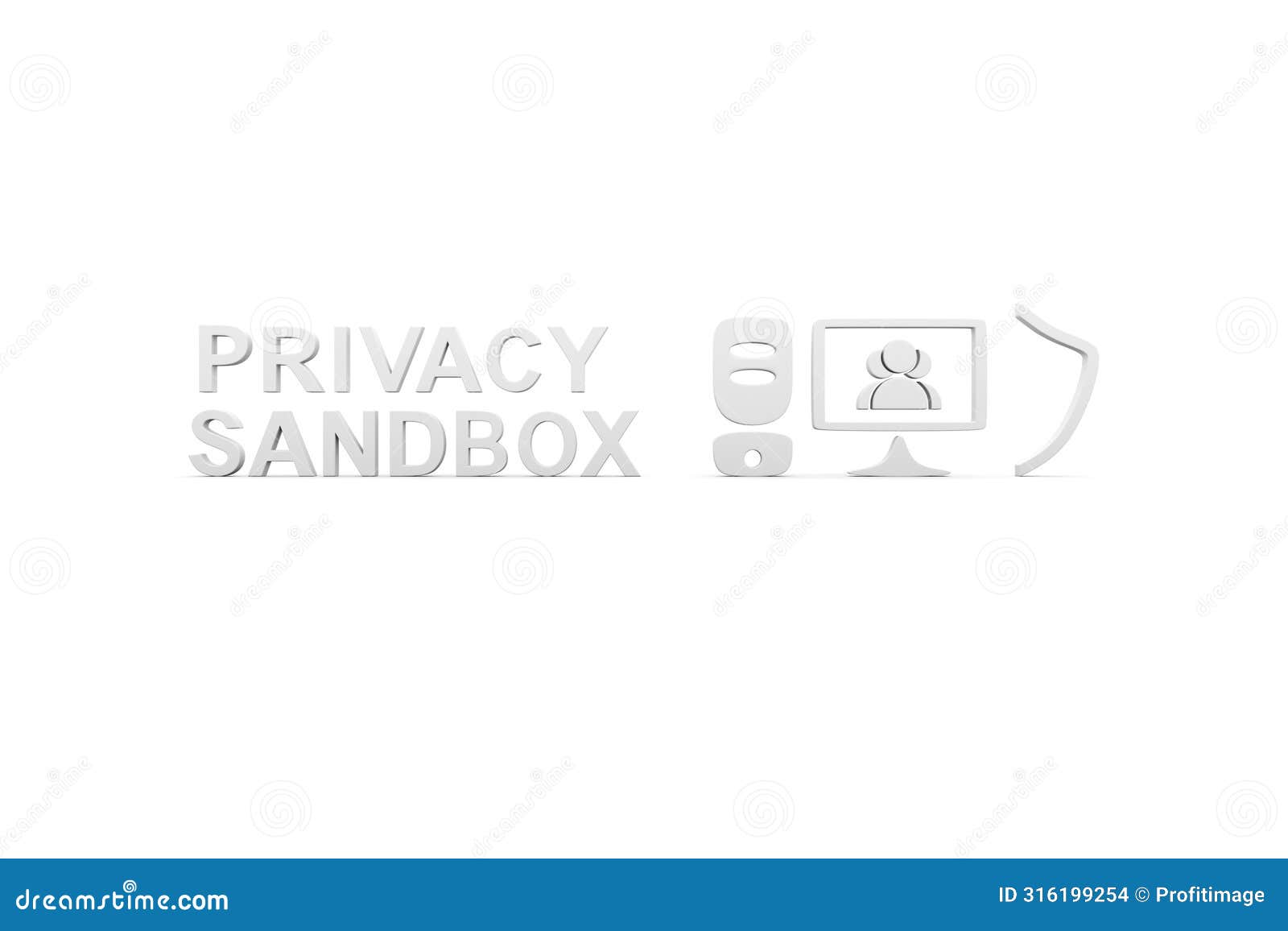 PRIVACY SANDBOX Concept White Background 3d Stock Illustration ...