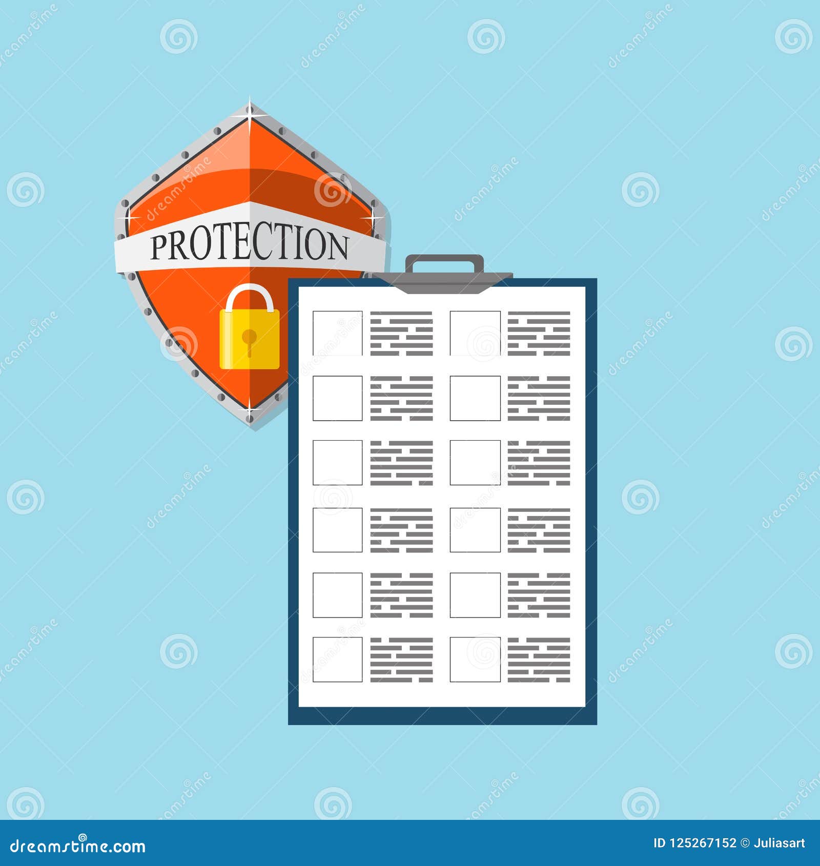 Privacy, Security Idea. Vector Illustration. Document Protection Stock ...