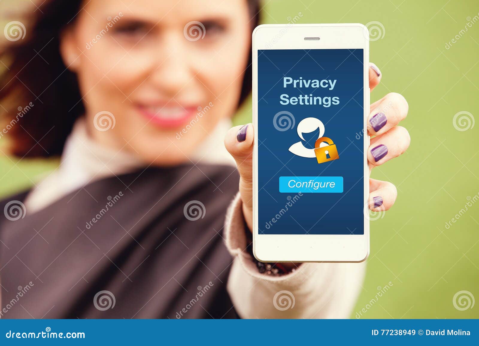 Privacy and Security on Mobile Phone. Stock Image - Image of copy ...