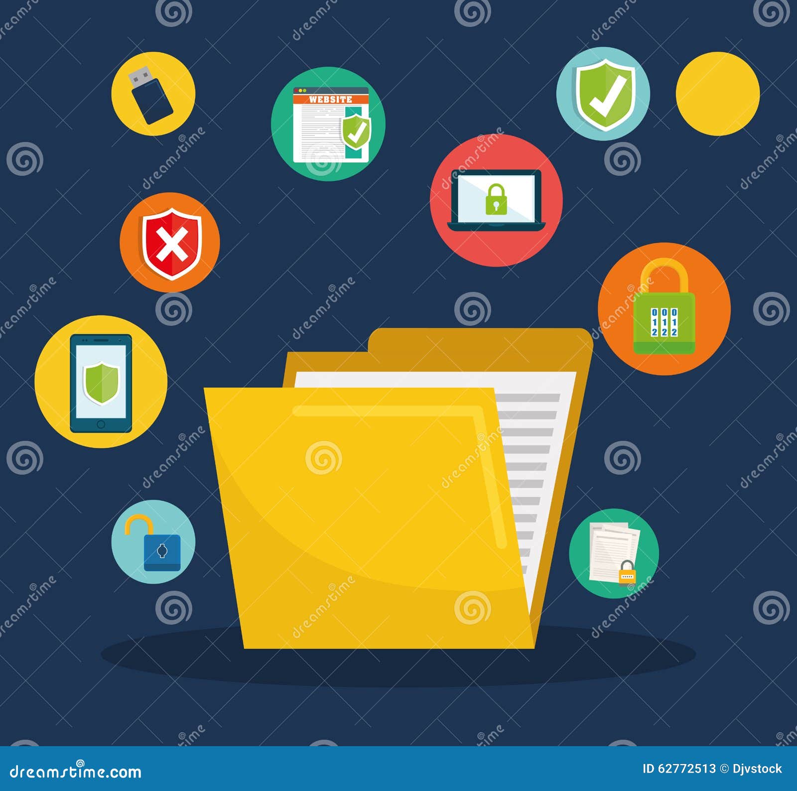 Privacy and Security System Graphic Icons Stock Vector - Illustration ...