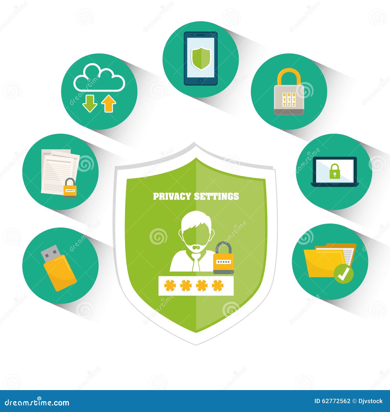 Privacy and Security System Graphic Icons Stock Vector - Illustration ...