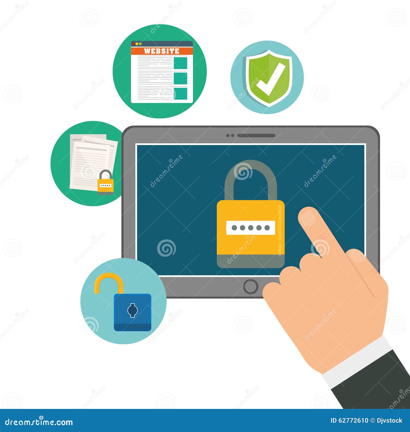 Privacy and Security System Graphic Icons Stock Vector - Illustration ...